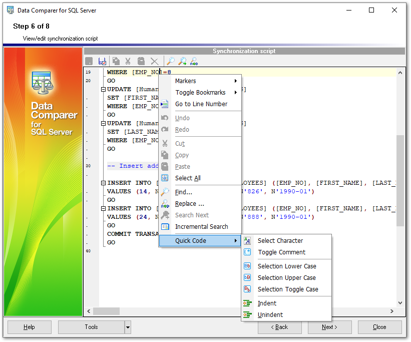 Online Documentation For Data Comparer For Sql Server Sqlmanager